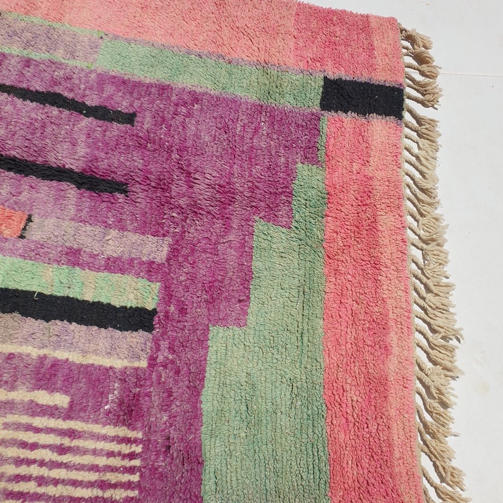Binila - Moroccan Boujad Berber Rug | Colorful Authentic Handmade Bedr ...