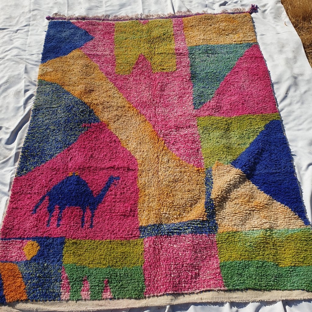 FARHEN | 8'9x6'6 Ft | 270x201 cm | Moroccan Colorful Rug | 100% wool h ...