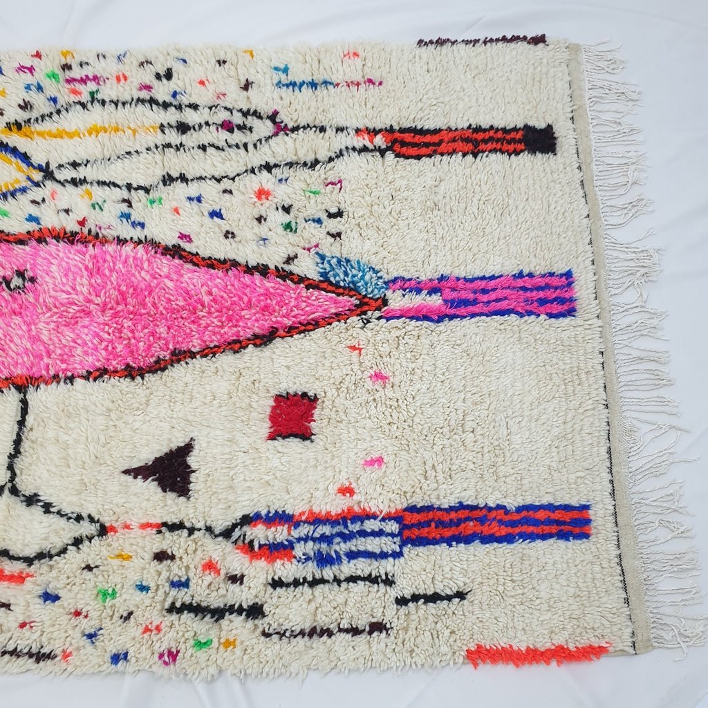 Moroccan White Rug Azilal | MAKOT | 8'4x5 Ft | 2,57x1,51 m | 100% wool ...